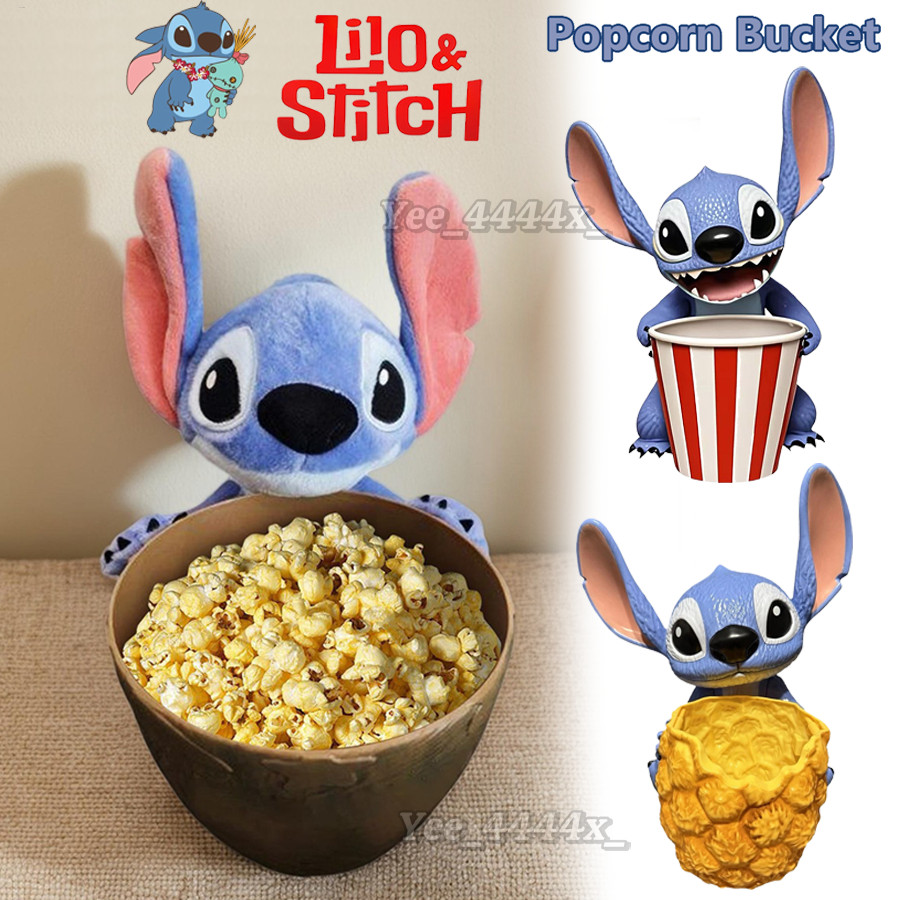 Stitch Mania! 2025 Lilo & Stitch Popcorn Bucket Large Capacity Stitch ...