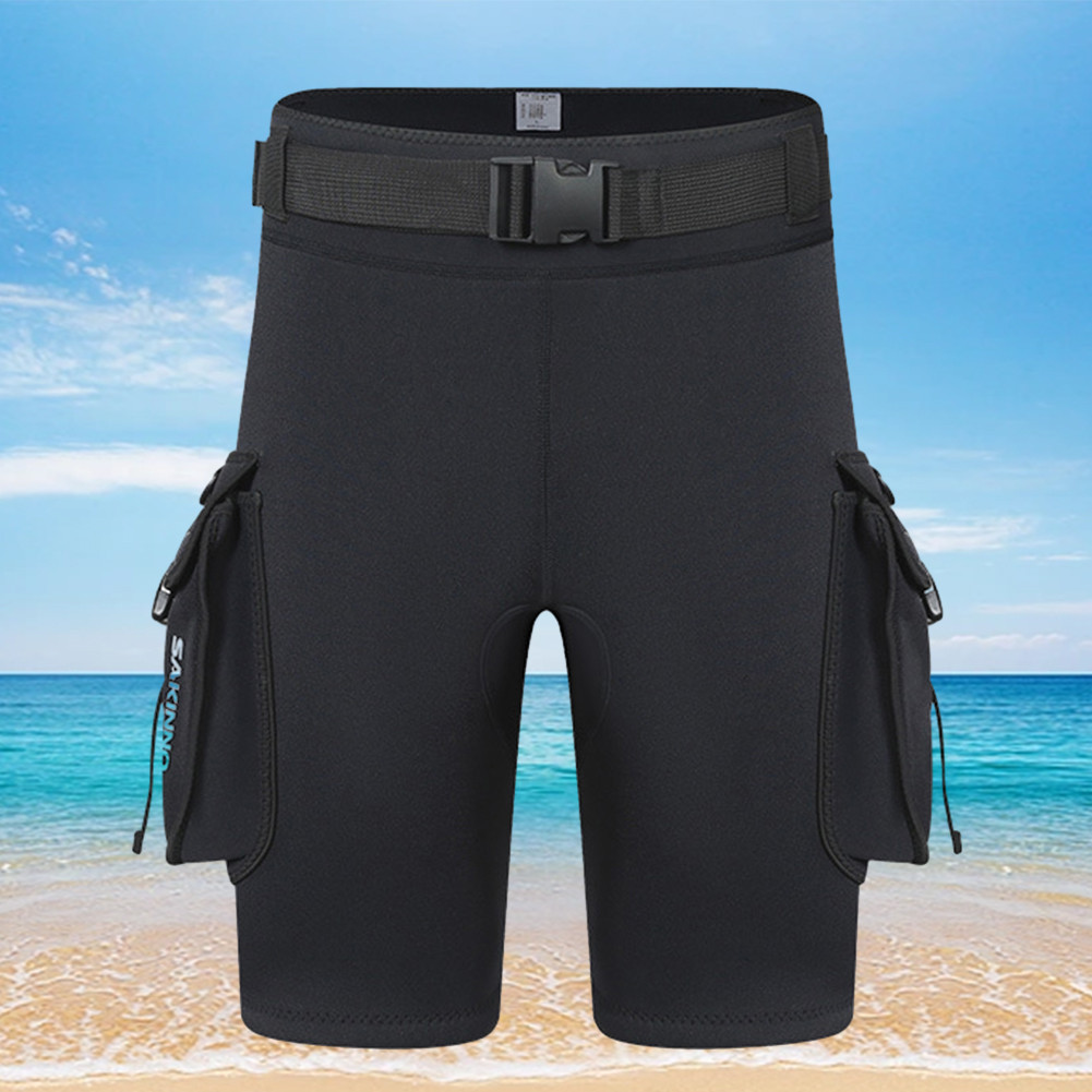 3mm Neoprene Wetsuit Tech Shorts with Pockets Unisex Scuba Diving ...