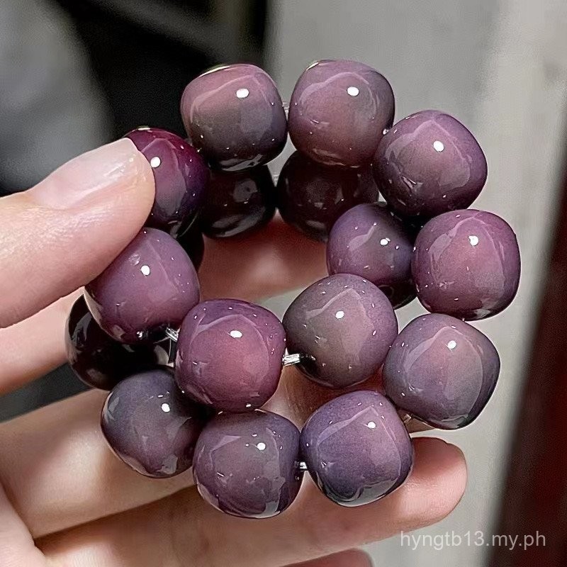 Original Unique Purple Grape Bodhi Bead Bracelet Soft Wrap Student Buddha Beads Cultural Play ...