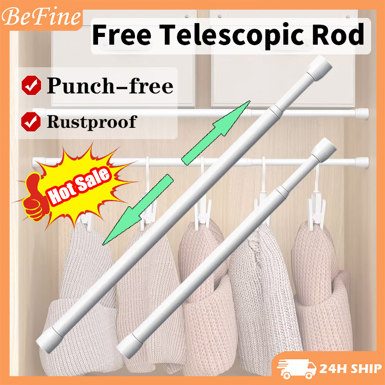 【BeFine】Punch Free Adjustable Telescopic Rod Heavy Duty for Hanging ...