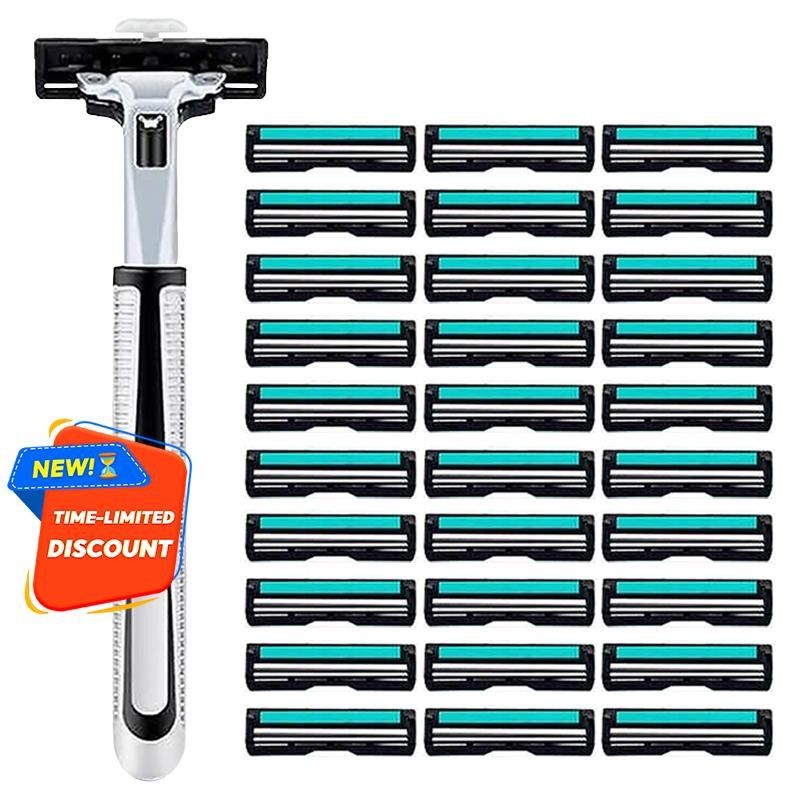1 Razor + 36 Blades, Traditional Safety Razor for Hair Trimming, Smooth ...