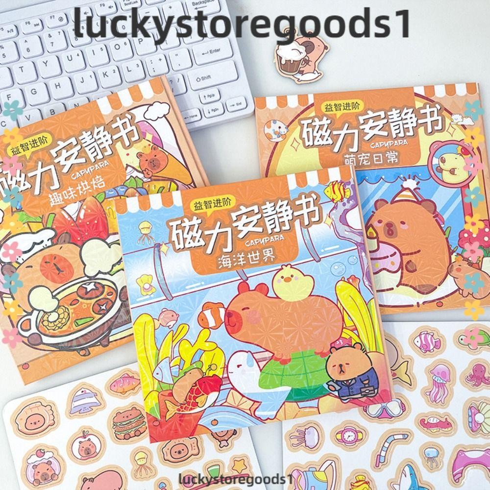 LUCKYSTOREGOODS Magnetic Quiet Book, DIY Cartoon Capybara Book Toy ...