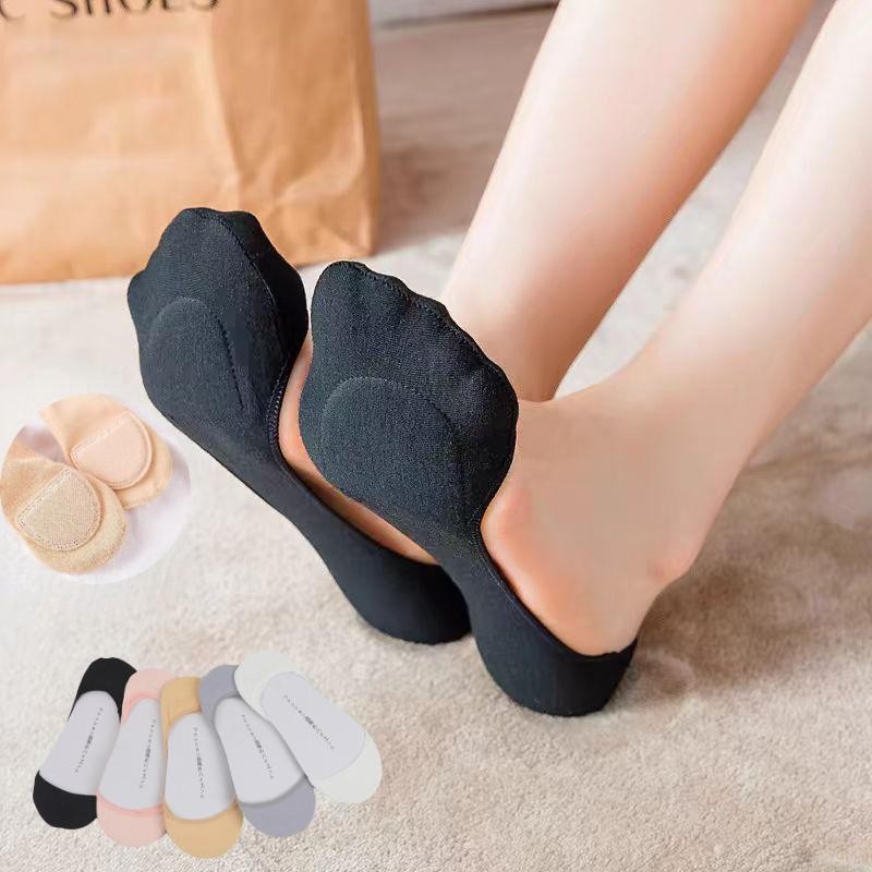 Women Cotton Boat Socks Bottom with Pad Anti-foot Silicone Non-slip ...