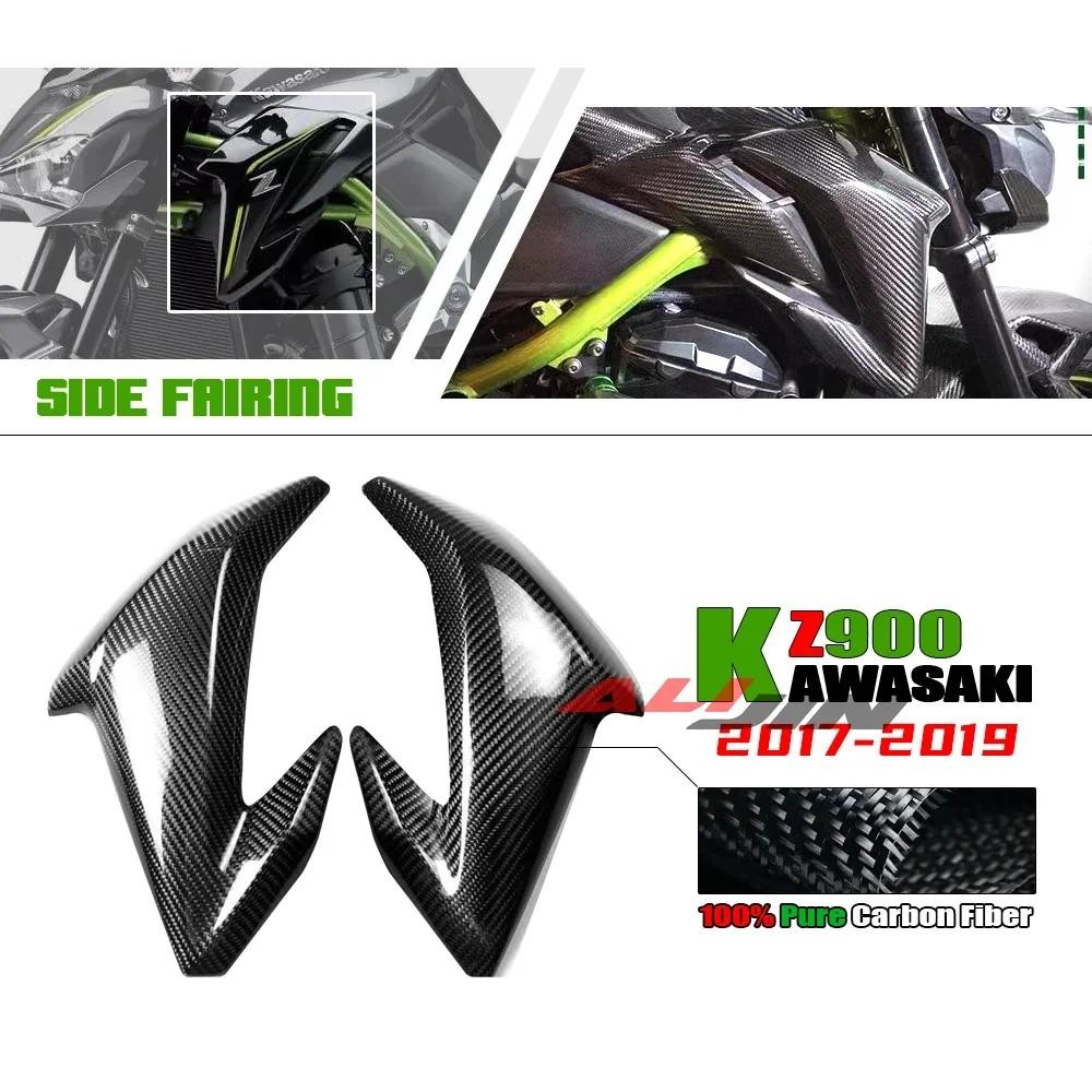 Fit Kawasaki Z900 2017-2019 Real Carbon Fiber Motorcycle Front Side ...