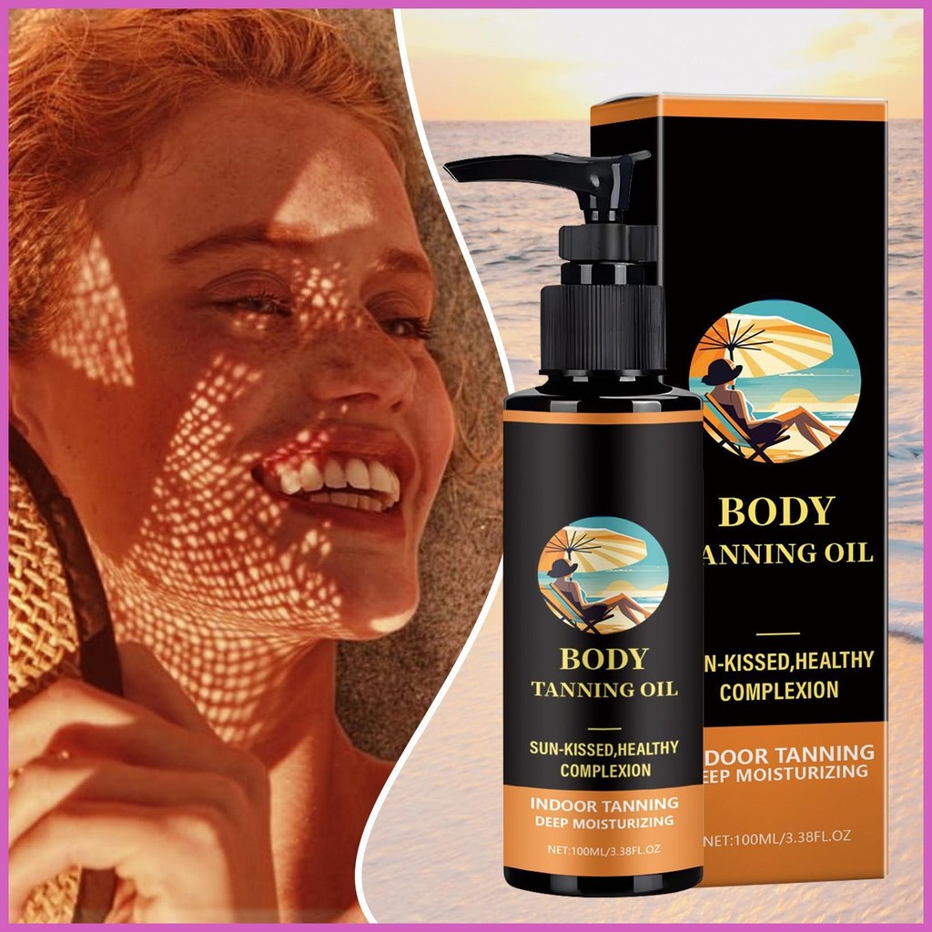 Body Tanning Oil Natural Glow Skin Color Tanning Non-sticky and Non ...