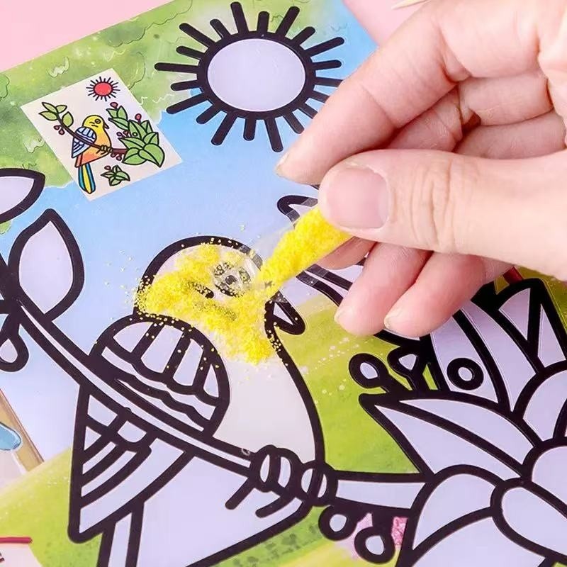 DIY Sand Drawing Set Children Coloring Sand Painting Crafts Art Early ...