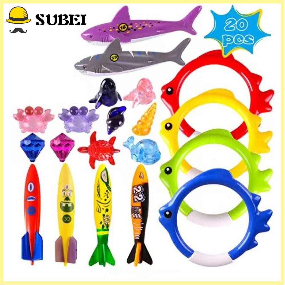 SUBEI1I 20PCS Underwater Diving Toys, Fish Shape Colorful Swimming Pool ...