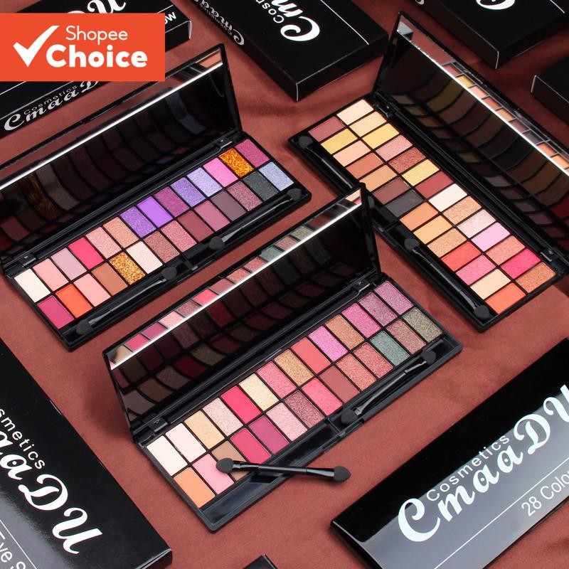 CmaaDu 28 Color Matte Pearl Eyeshadow Tray, Stage Performance Makeup ...
