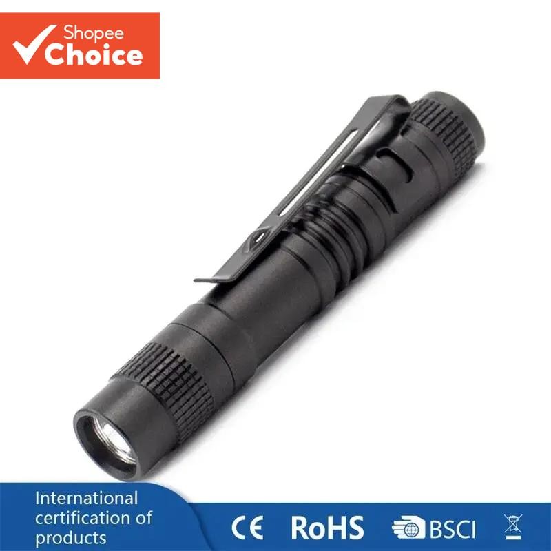 Mini Pen-Shaped Small Flashlight Aluminum Alloy Waterproof with Pen ...