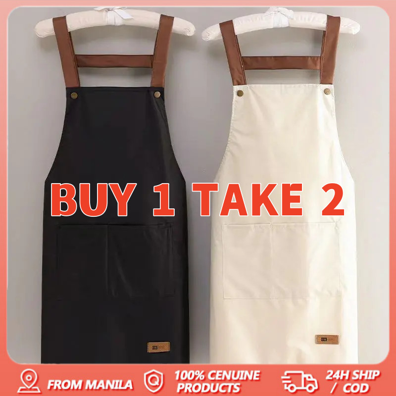 Canvas Waterproof Apron Women Men Chef Waiter Coffee Shop BBQ Kitchen ...
