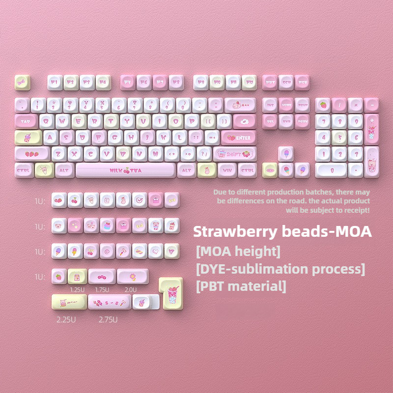 Strawberry Bead Keycap MOA Height PBT Material DIY Small Full Set 125 ...