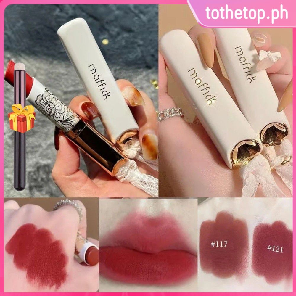 [FREE GIFT]MAFFICK Lipstick Lace Matte Lipstick Long-lasting Non-stick ...