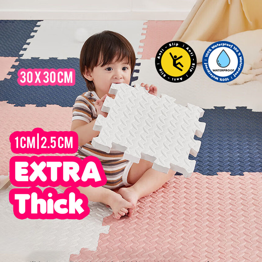 Alatstar 1cm / 2.5cm Puzzle Carpet Mat 30x30CM Thick EVA Foam Carpet ...