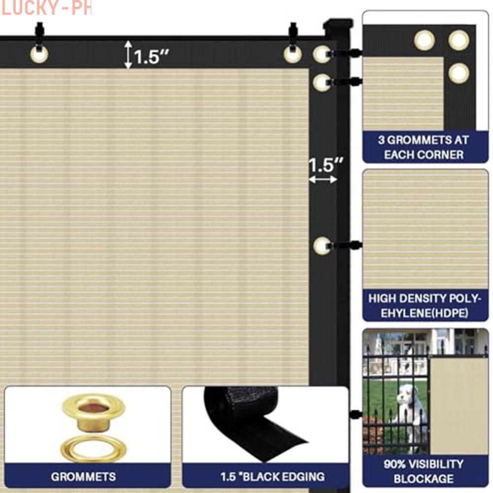 LUCKY~Lightweight Beige Privacy Fence Cover with 90 Percent Visibility ...