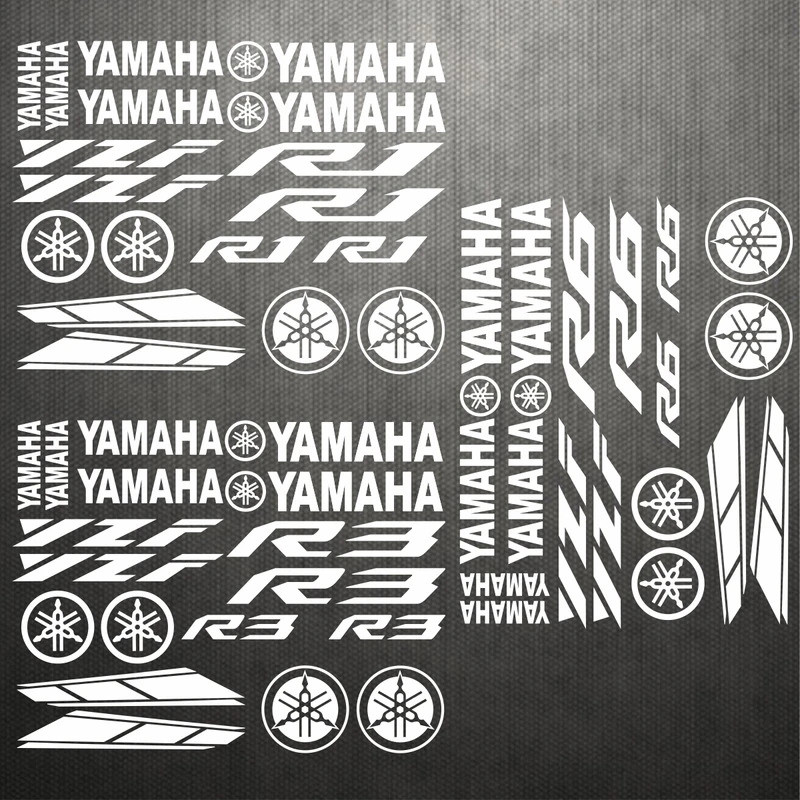 Yamaha R1 R3 R3 Logo Sticker Motorcycle Vinyl Decal Helmet Waterproof ...