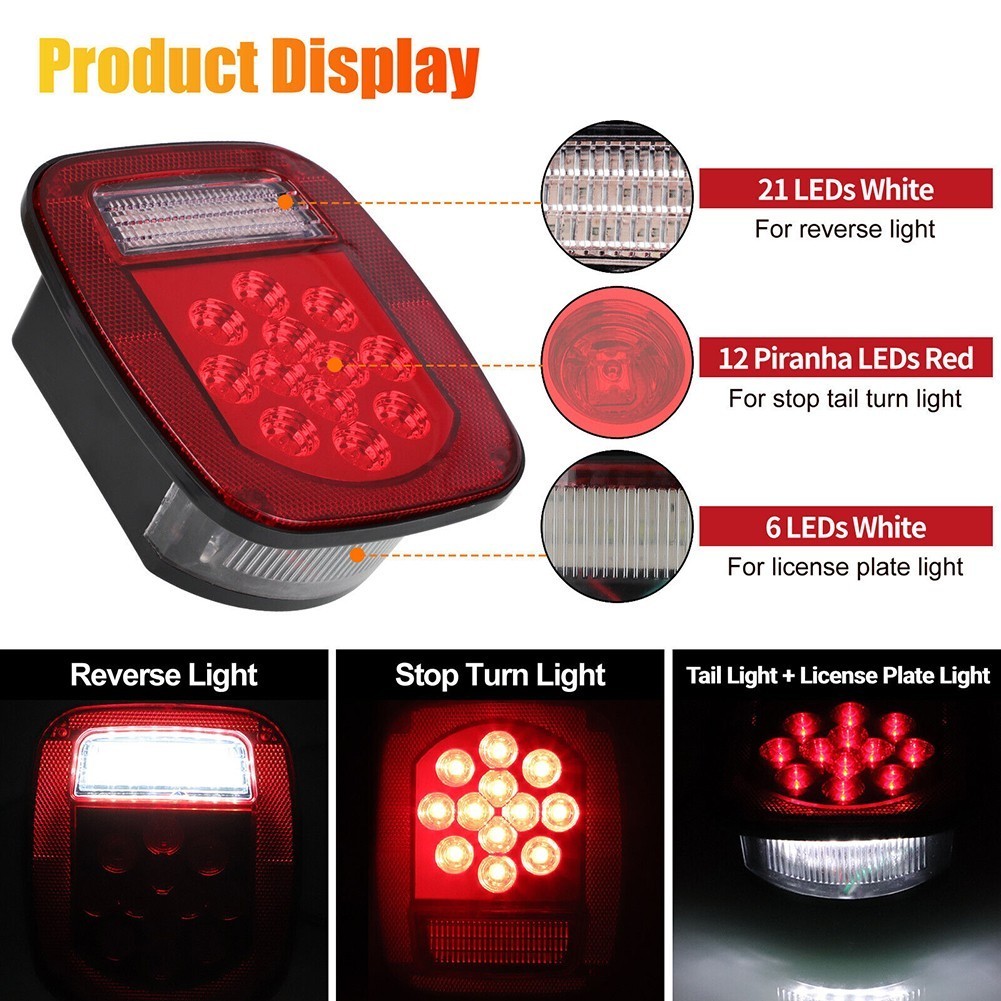 ⭐ BIG DISCOUNTS⭐ 1pair 39LED Tail Lights Brake License Plate Lamp For ...