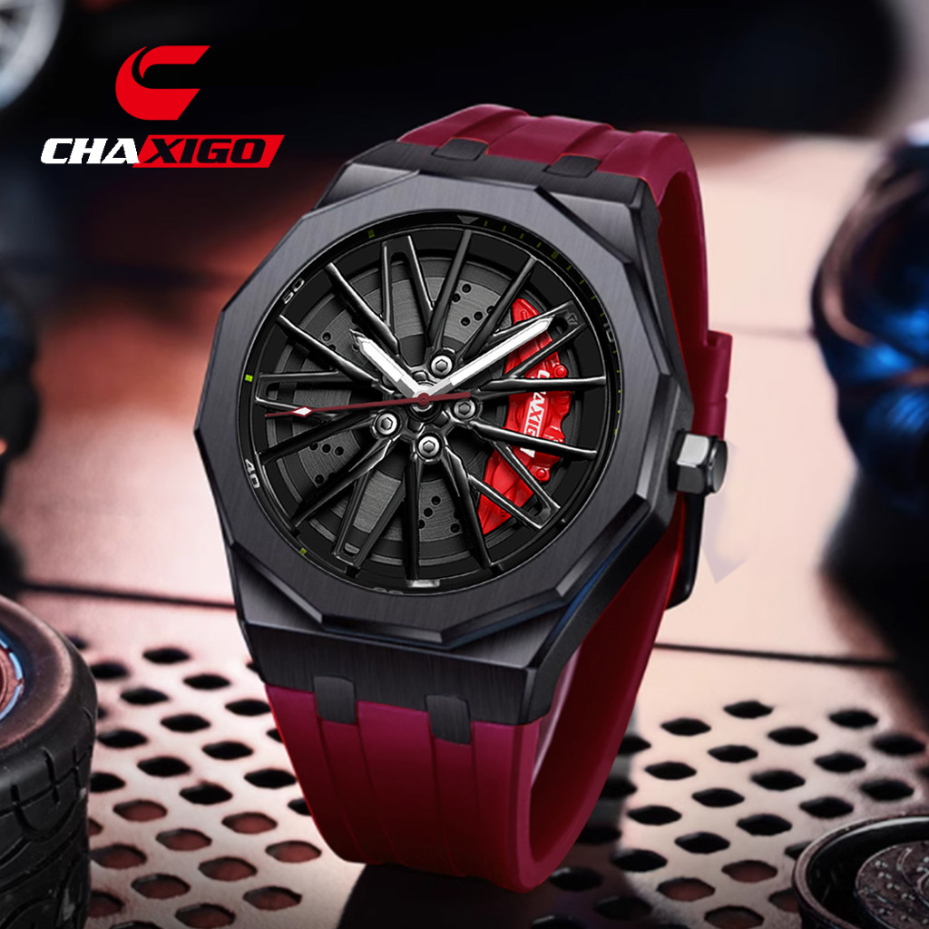 CHAXIGO Creative Wheels Men's Watch Personality Caliper Alloy ...