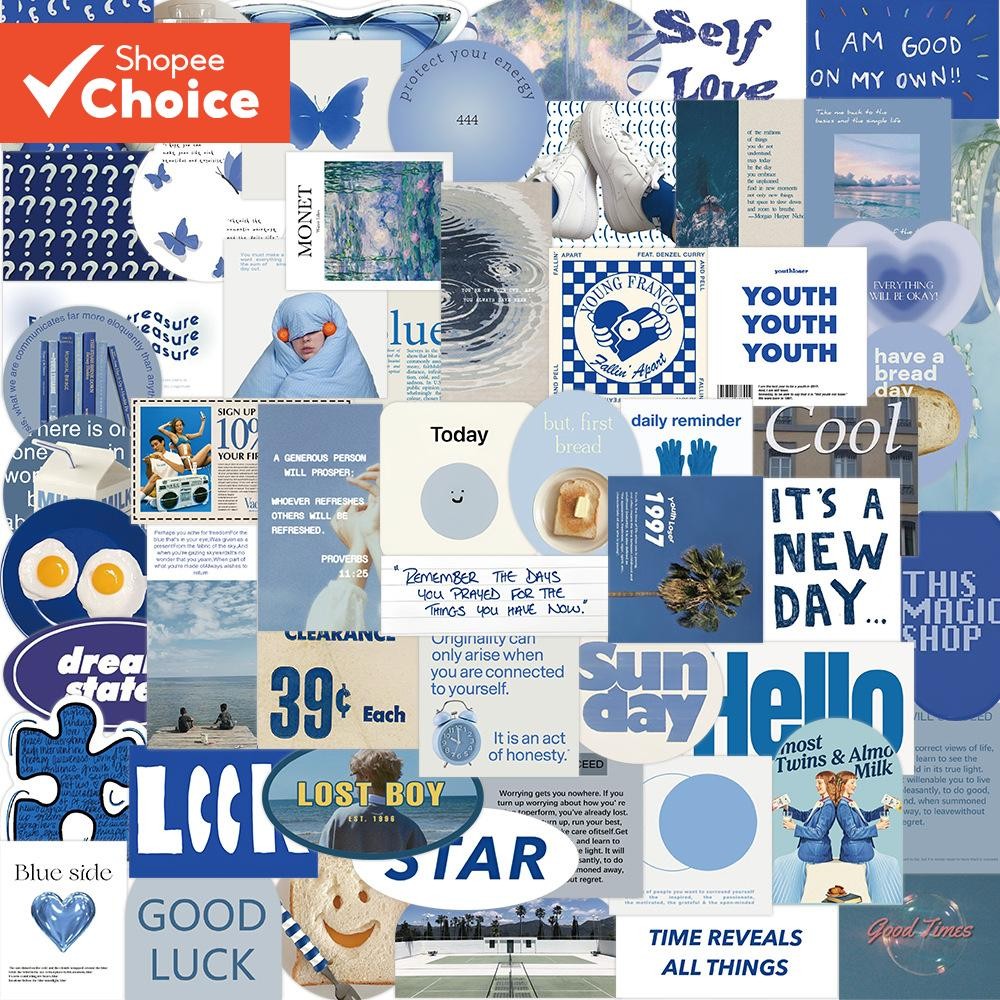 57PCS Klein Blue Healing Stickers - INS Style Graffiti Decals for Phone ...