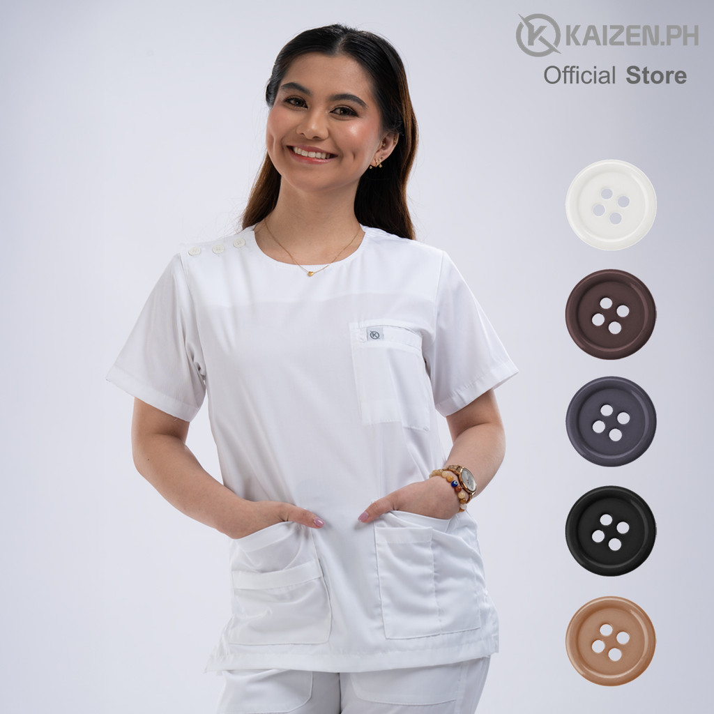 Scrub Suit 1st Gen KSS-45 Button Collection,3-Button Overlap Shoulder ...