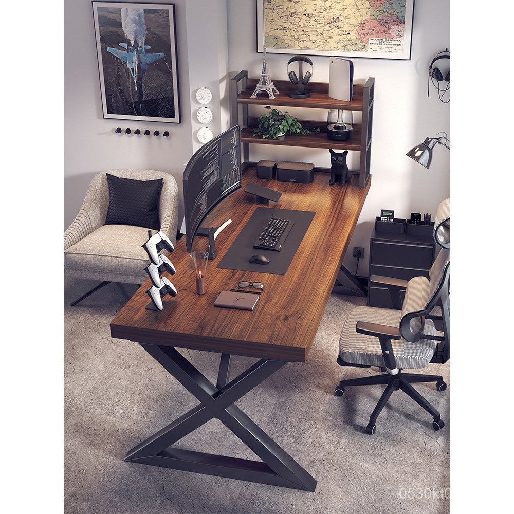 Study Desk Table T Desktop Student Home Use Simple Double Computer Desk ...