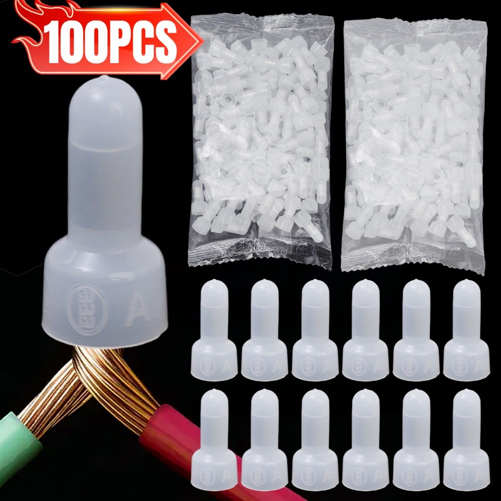 100Pcs/Pack Transparent Closed End Crimp Caps CE-2X Pacifier Wiring ...