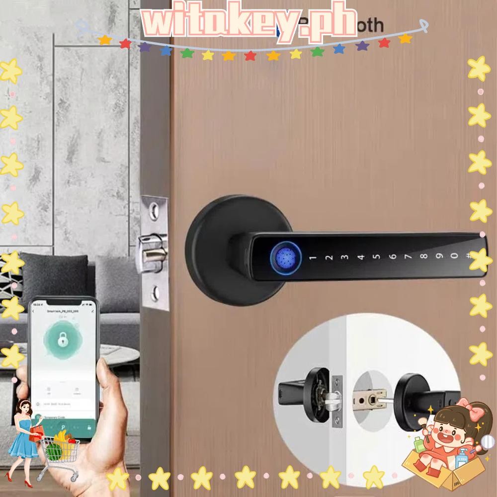 WITAKEY Digital Door Lock, 6 in 1 with Fingerprint Key Card Smart Door ...