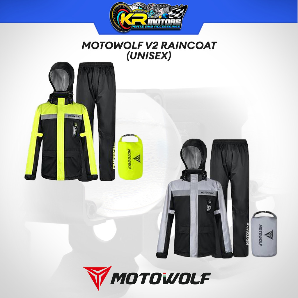 Motowolf Raincoat V2 & Motowolf Raincoat V2B with Shoe Cover Rainproof ...