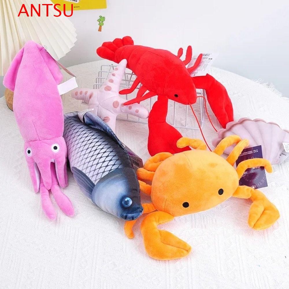 ANTSU Ocean Animal Plush Toy, Fish Aquarium Starfish Scallop Simulation ...