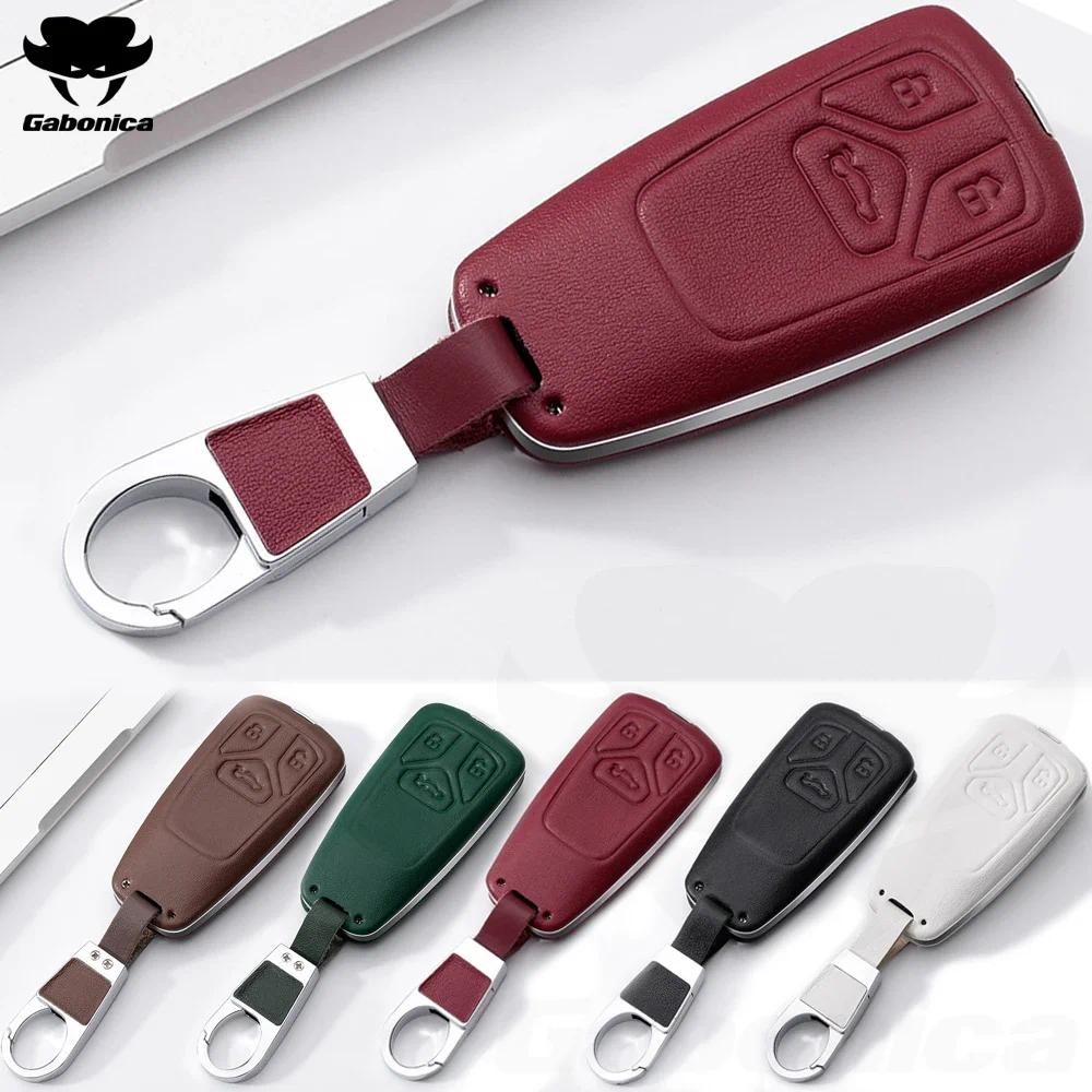 Leather Car Key Case Key Cover Shell for Audi allroad A1 A3 8v A4 B9 A5 ...