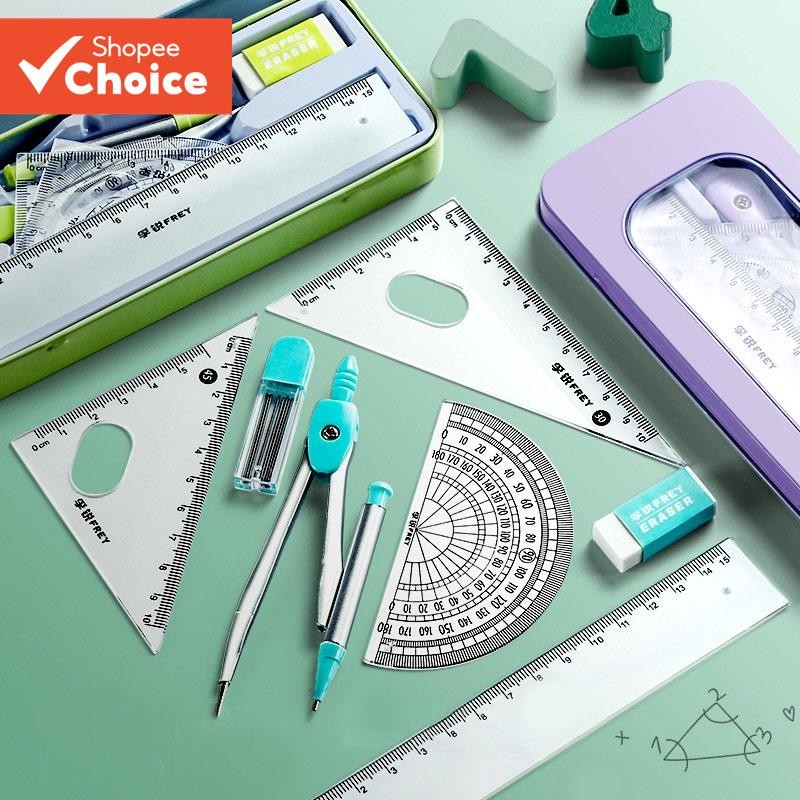 7pcs/Style is random.Set Geometry Compasses//Triangle Ruler/Ruler ...