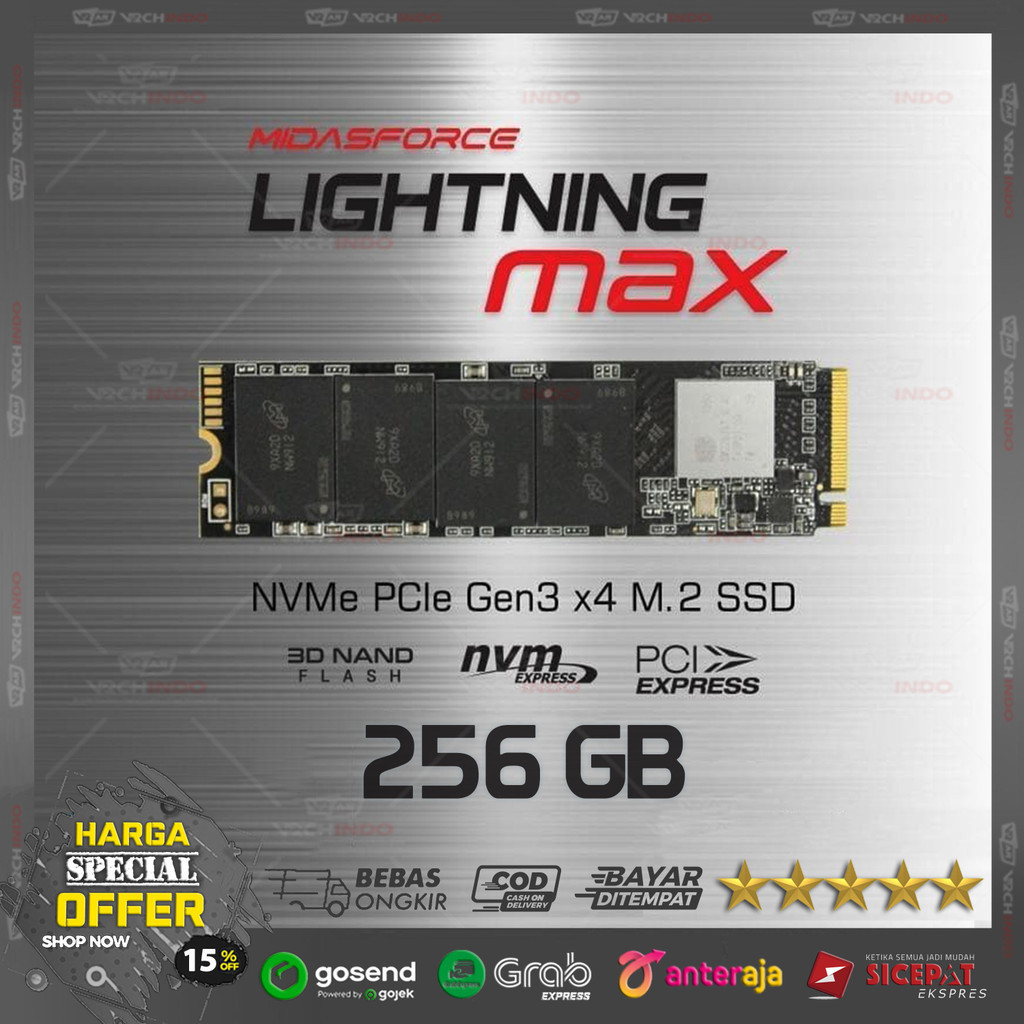 SSD NVME M.2 256GB Midas Force Lightning Max Series - SSD NVME M2 ...
