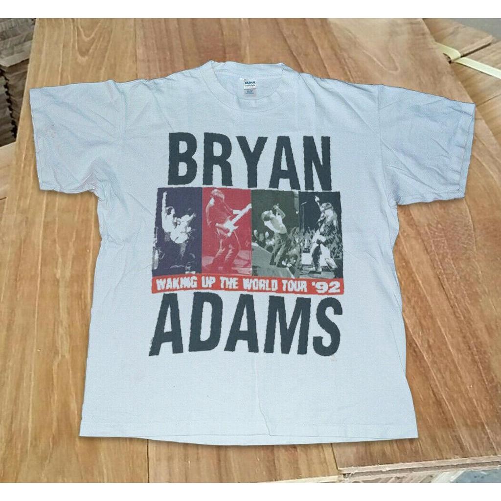 Gildan - Vintage T-Shirt Bryan Adams Rock Punk Promo Tour Band Concert ...