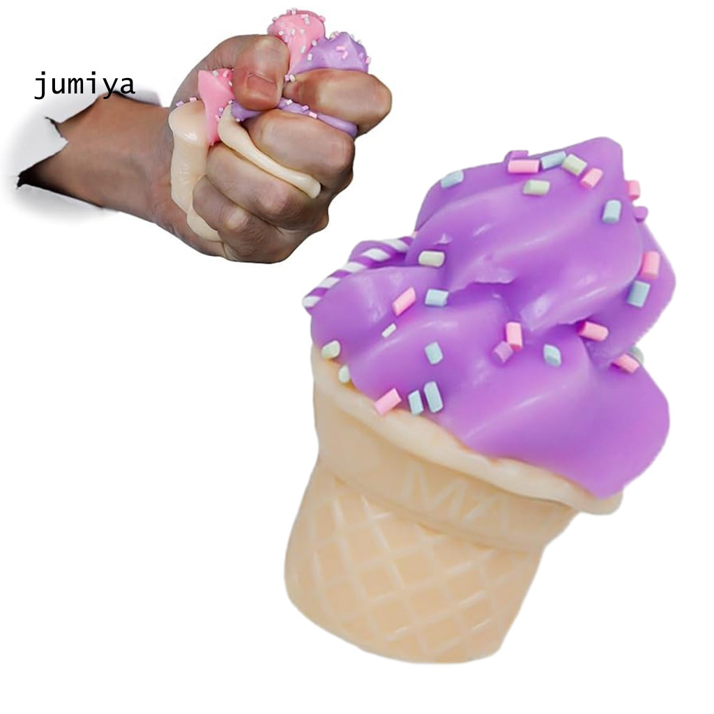 JY Anxiety Relief Squeeze Toy Ice Cream Cone Sensory Toy Soft Ice Cream ...