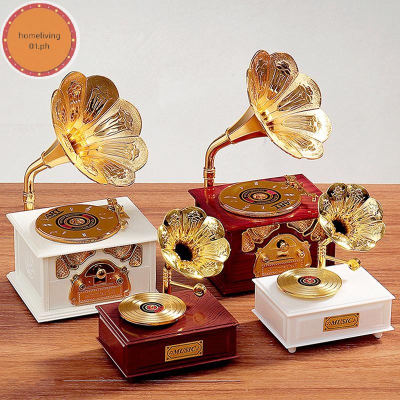 homeliving01 Antique Classical Retro Horn Gramophone Music Box ...