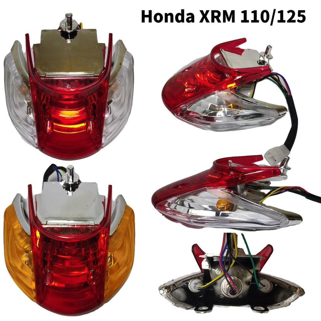 Honda XRM 110/125 Tail Light Assembly w/ Bulb Red White Yellow ...