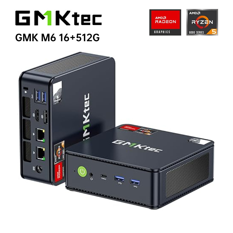 GMKtec M6 Mini PC AMD R5 6600H 6 core 12 thread Computer 16GB DDR5 ...