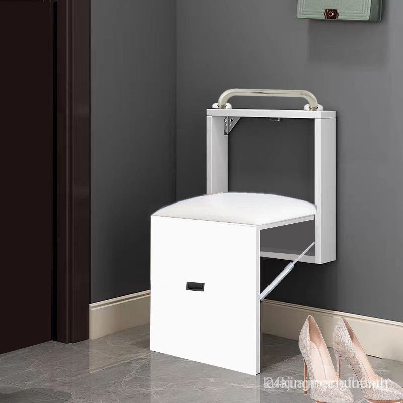 Foldable Shoe Changing Chair with Soft Cover Ultra-thin Invisible Wall ...