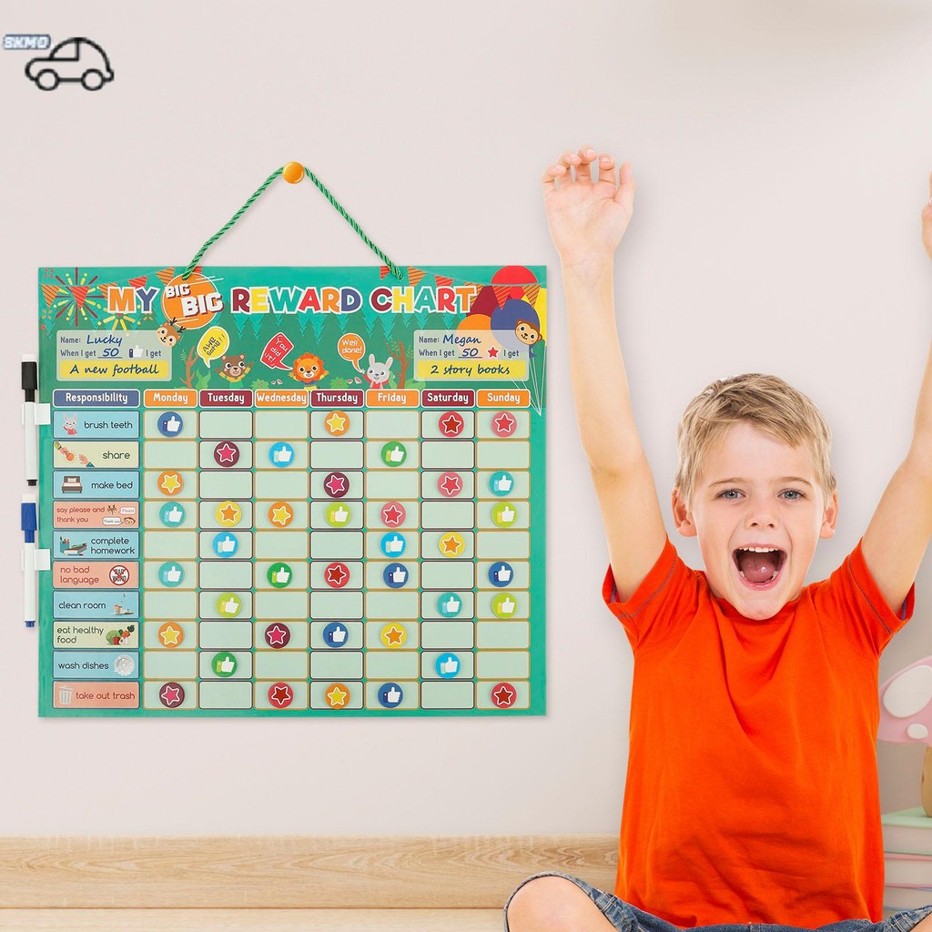 Reward Chart for Kids Magnetic Children Behavior Chore Board with 155 ...