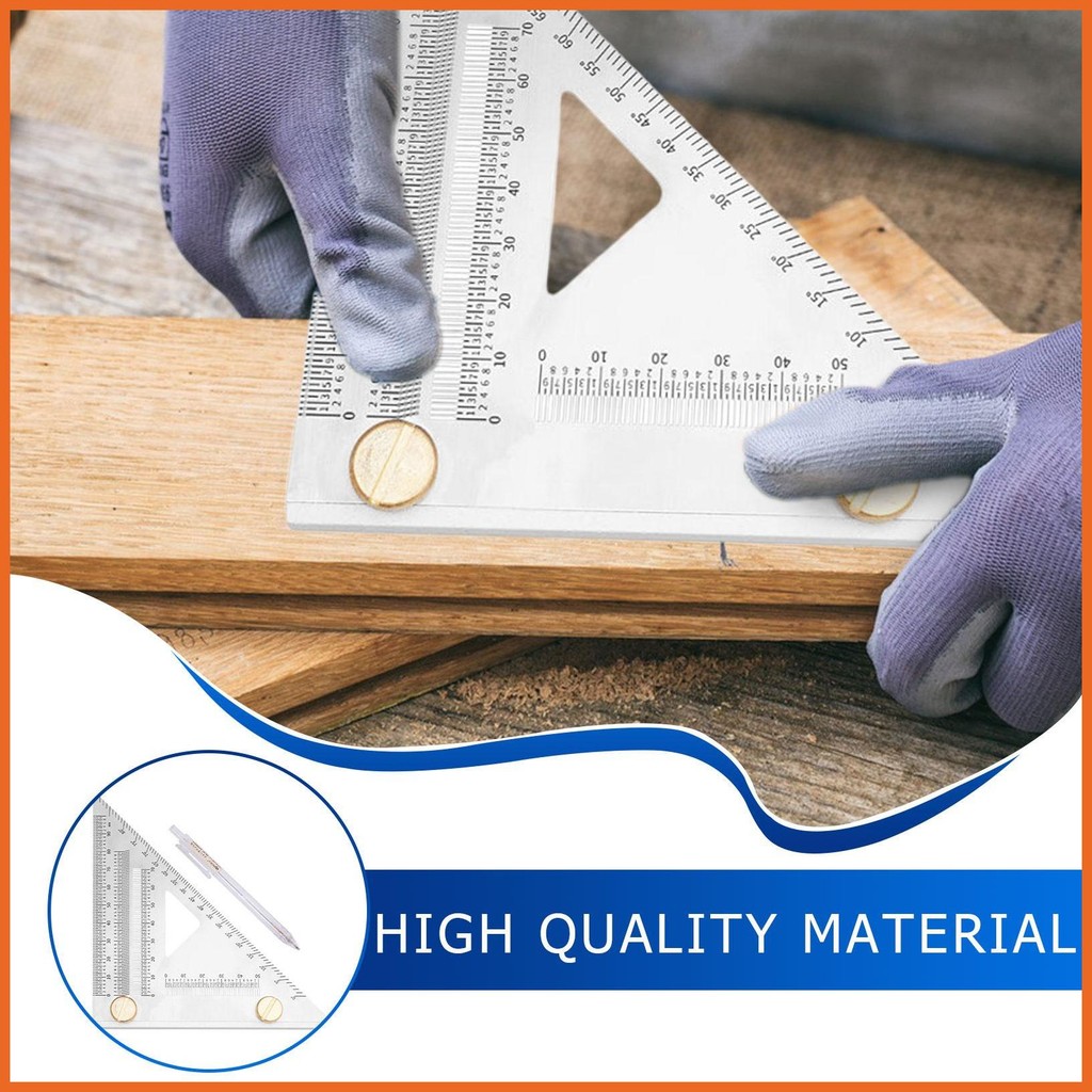Woodworking Square Protractor 45/90 Degree Measuring Ruler Stainless ...