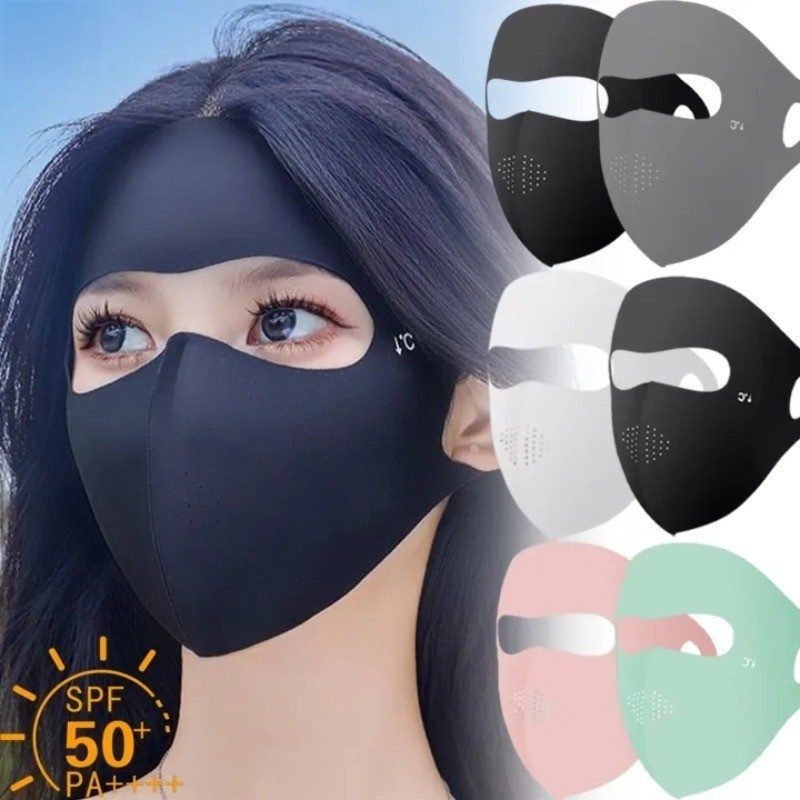 Full Face Sunscreen Ice Silk Mask Men Women Summer Sun Protection ...