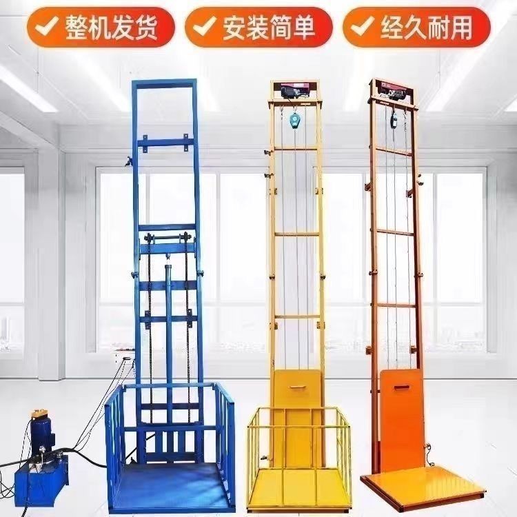 Household Lift Goods Ladder Hydraulic Small Platform Workshop Elevator ...