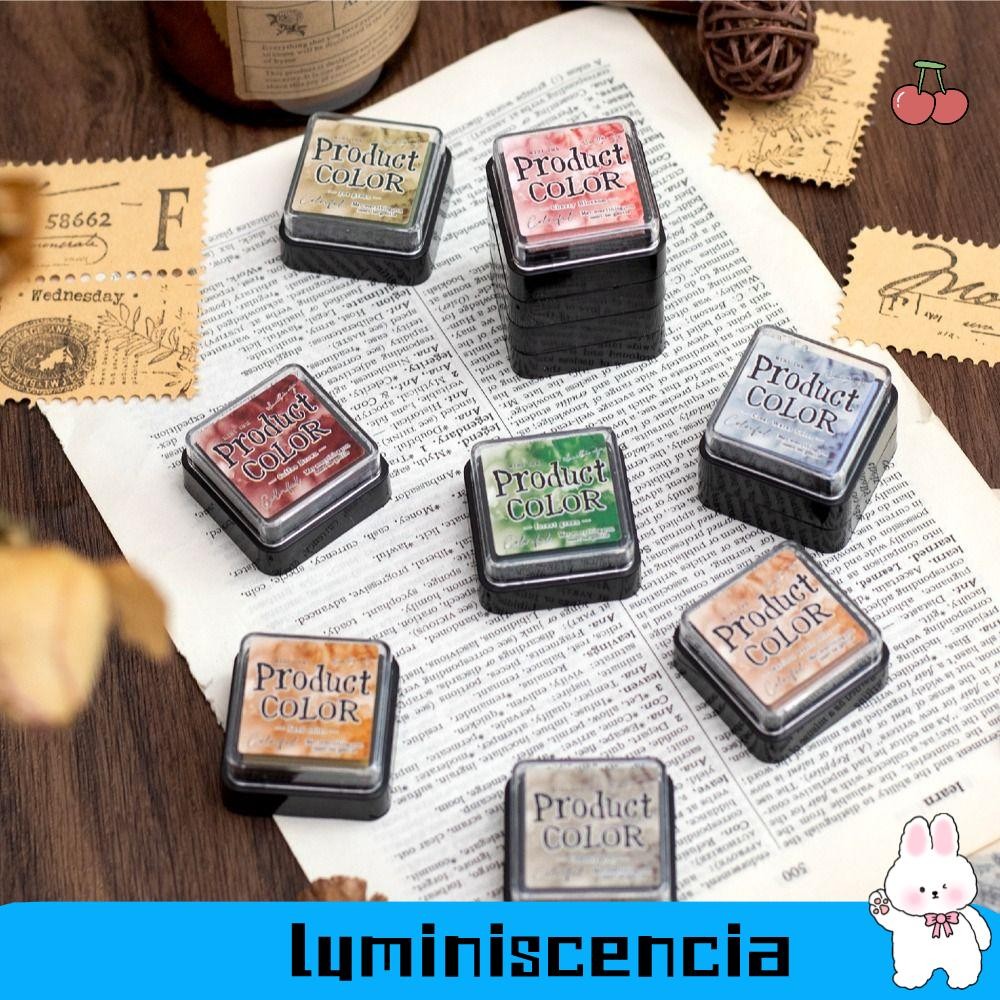 LUMINISCENCIA 6pcs/set Ink Pad, Flowing Color Series Colorful Self Ink ...