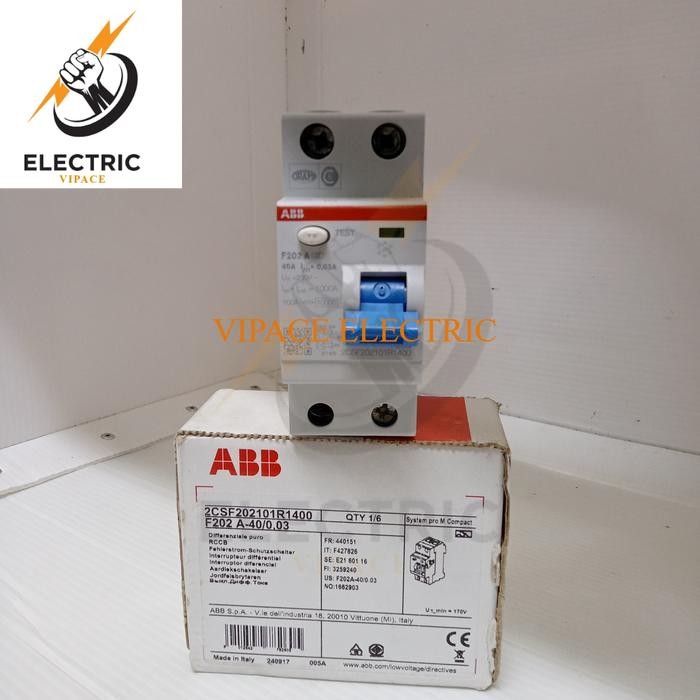 ABB ELCB/RCCB 2P 40A 30MA 2CSF202101R1400 | Shopee Philippines