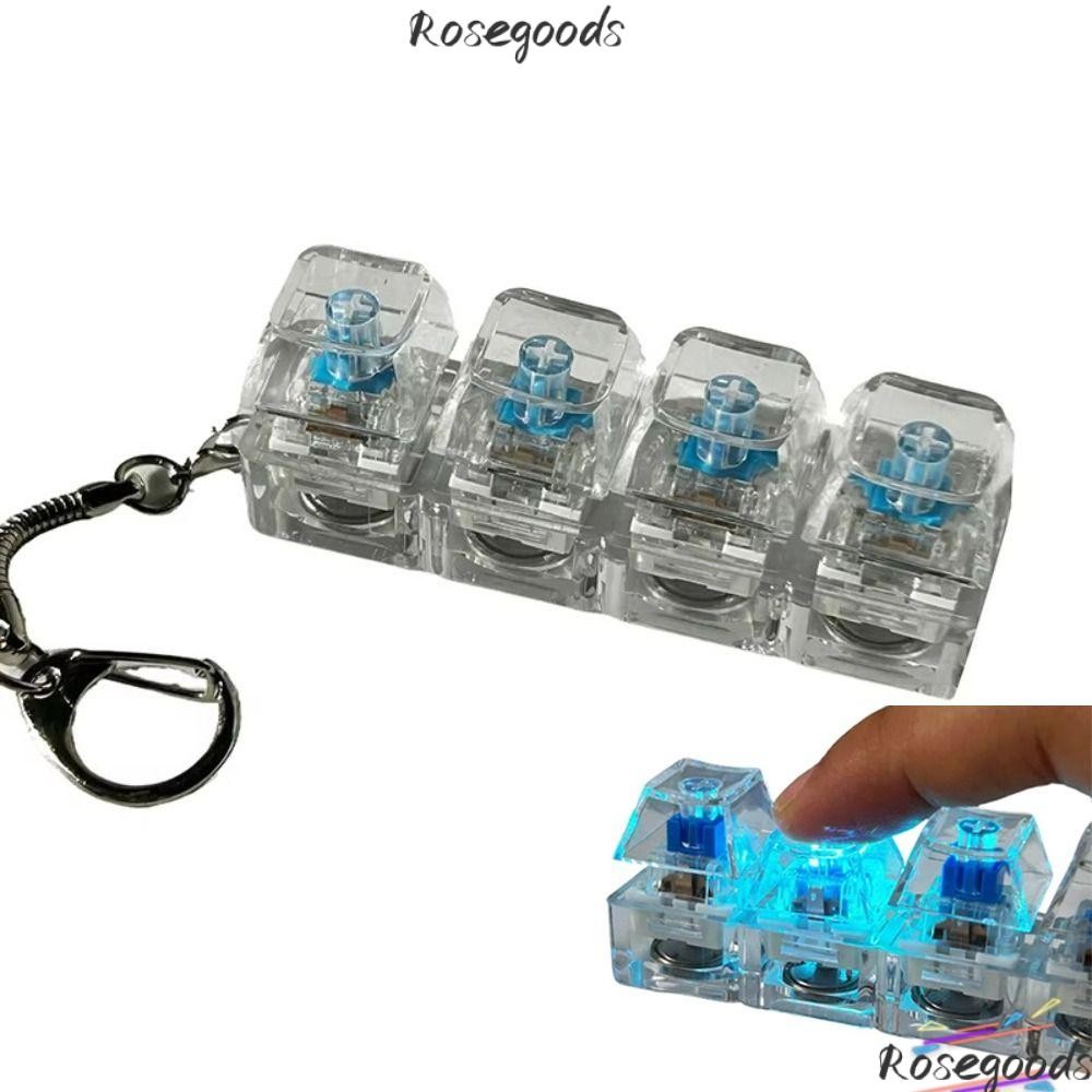 ROSEGOOD Finger Keyboard, 3/4/9 Keys Stress Relief Fidget Keychain ...