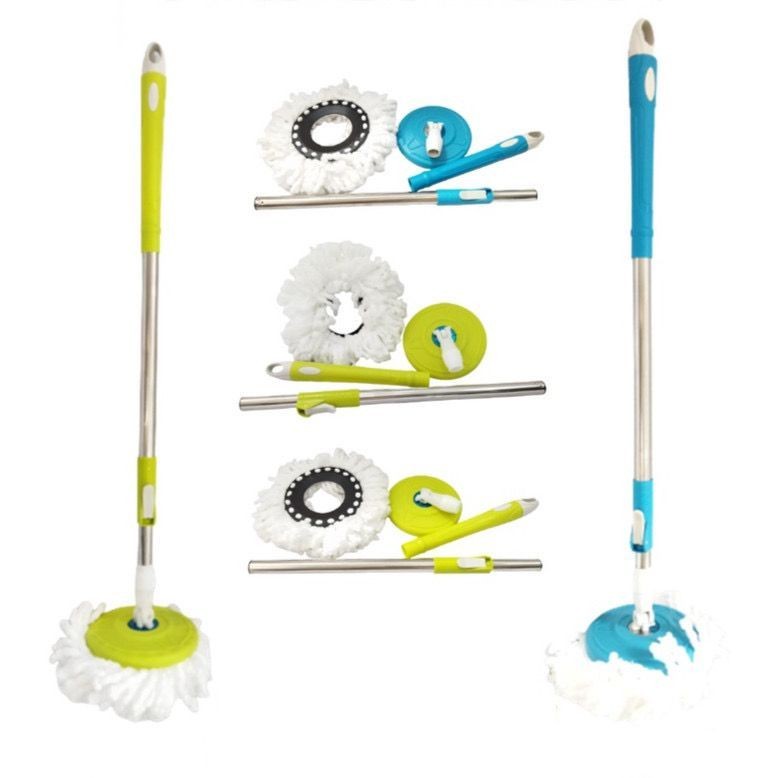 Mop Handle Stick + Spin Mop Cloth Floor Mop Set Mop Stick Spin Mop ...