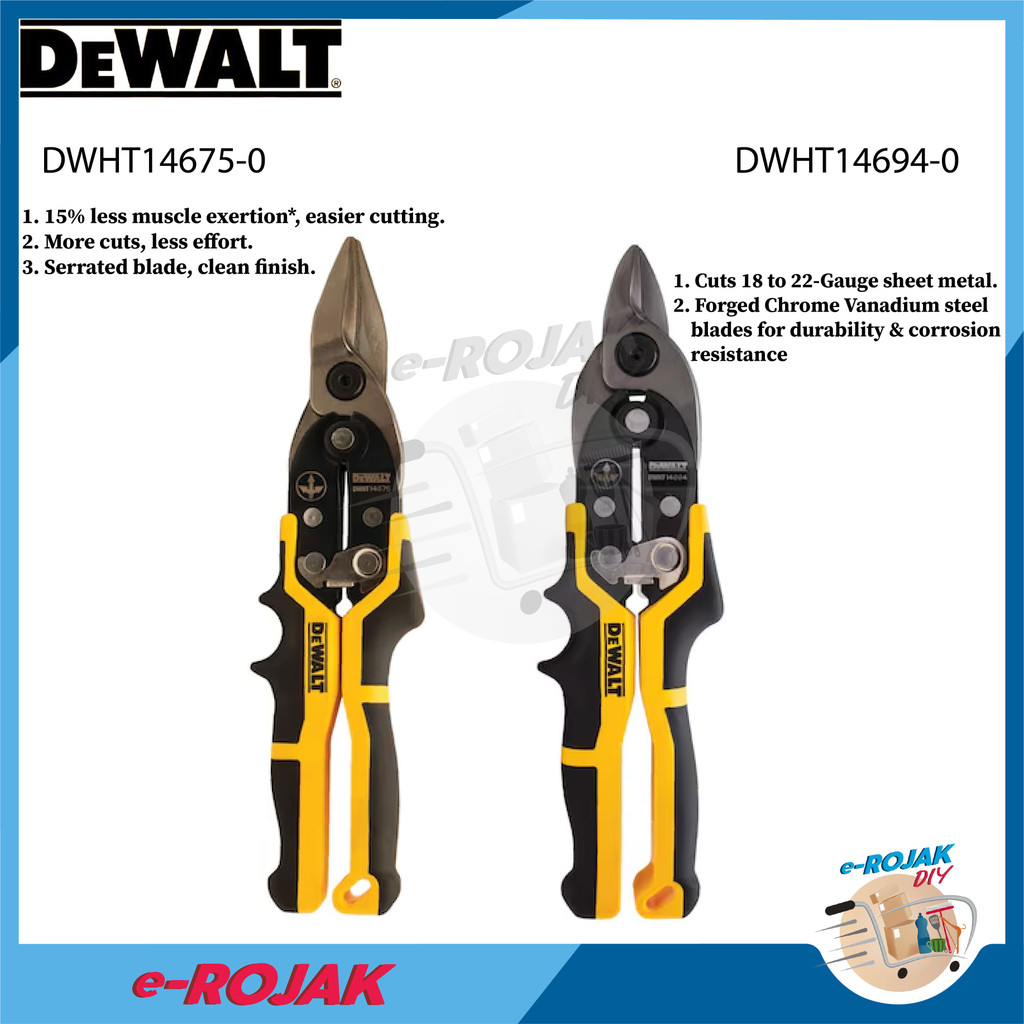 Dewalt Straight Cut Ergo Aviation Snip / Bullnose Aviation Snip ...