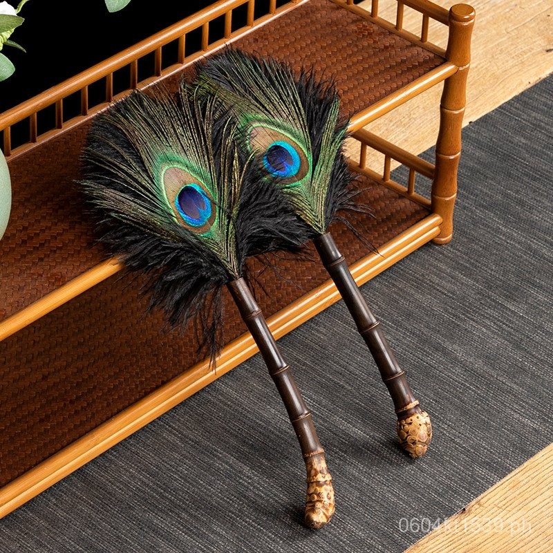 Tea Room Cleaning Peacock Feather Static Dust Removal Duster Purple ...