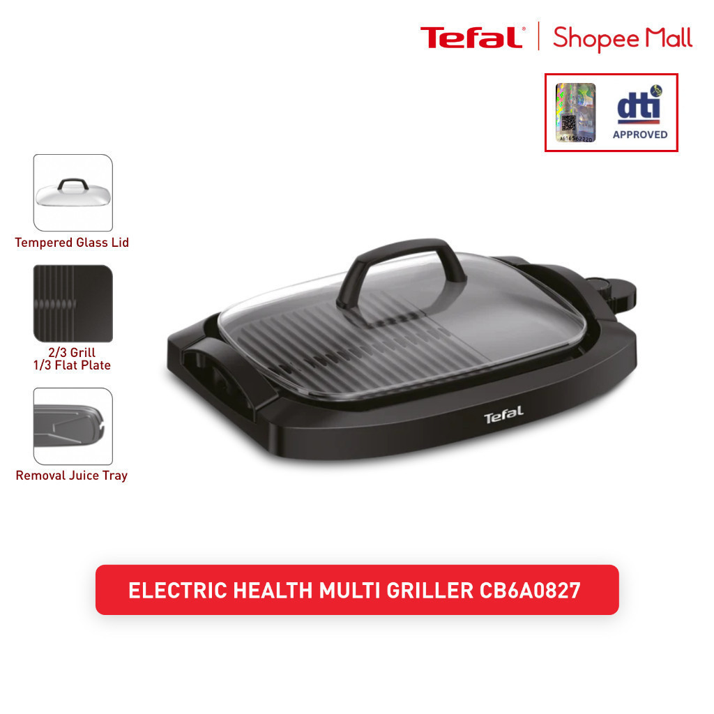 Tefal Health Multi Griller CB6A0827 Non-stick | Shopee Philippines