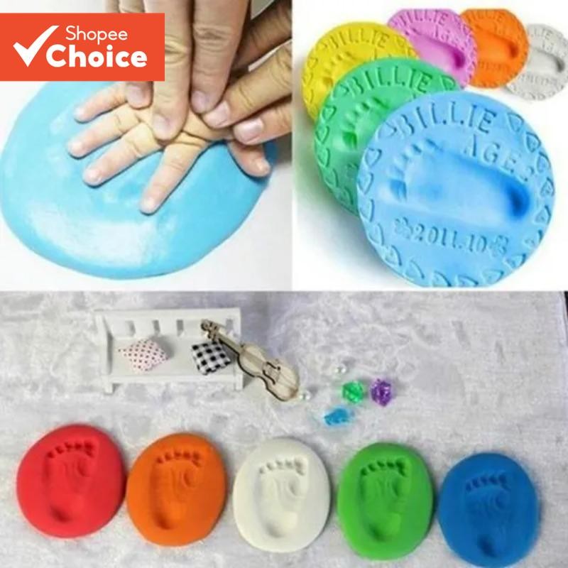 Baby Clay Handprint, Baby Care Air Drying Soft Clay Baby Handprint ...