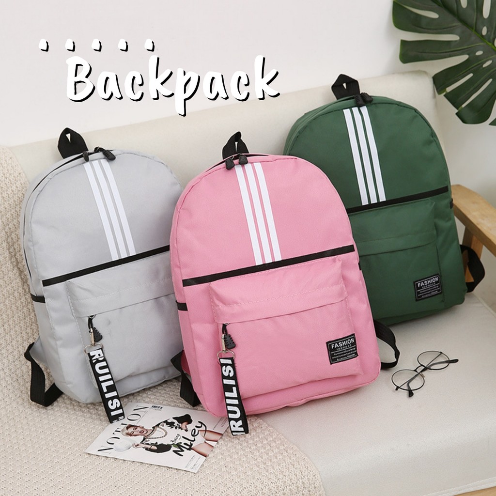 Unisex Strap Backpack College Student Style Canvas School Backpack ...